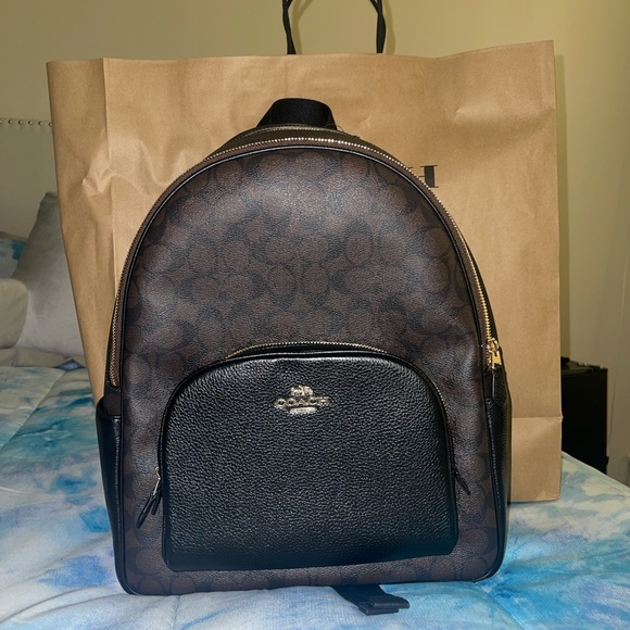 Coach | Bags | Coach Large Backpack In Signature Canvas | Poshmark